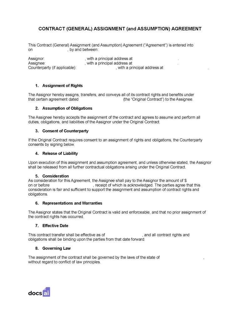 Contract Assignment Generator - Docs.ai