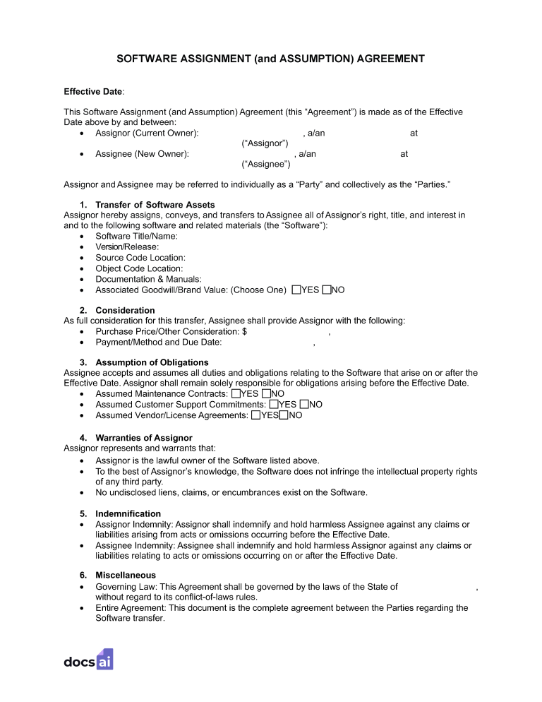 Software Assignment Generator - Docs.ai